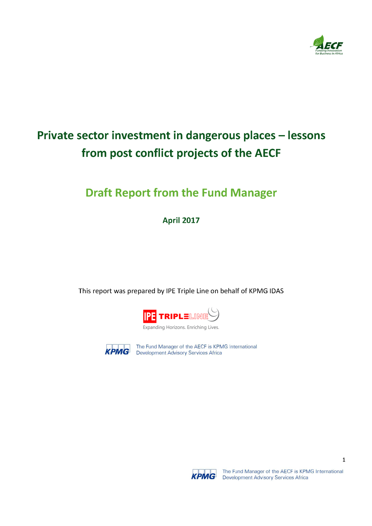 Private sector investment in dangerous places – Lessons from post ...