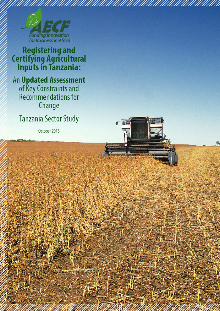 Registering and certifying agricultural inputs in Tanzania - AECF